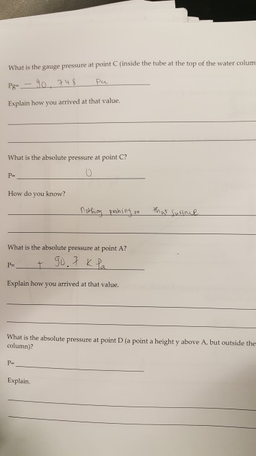 Solved The Water Barometer Name: han Record the height of | Chegg.com