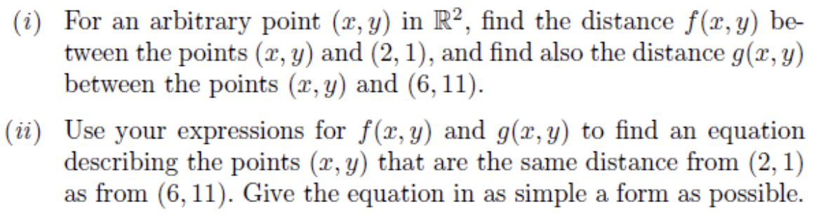 Solved (i) For an arbitrary point (x,y) in R2, find the | Chegg.com