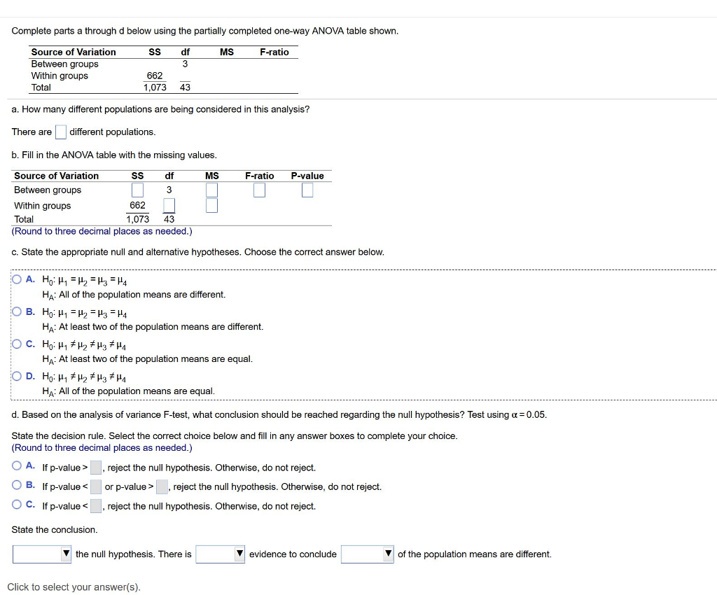 Solved Complete parts a through d below using the partially | Chegg.com