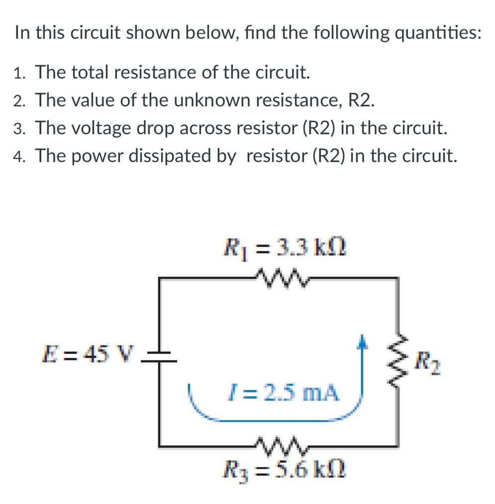 Solved In this circuit shown below, find the following | Chegg.com