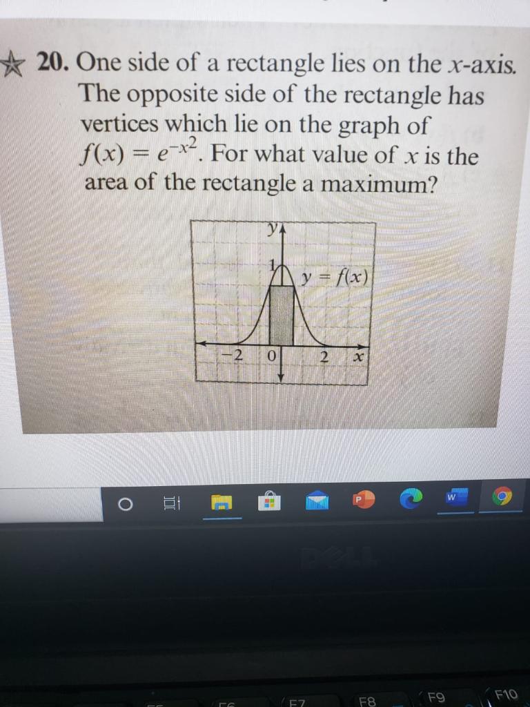 Solved * 20. One side of a rectangle lies on the x-axis. The | Chegg.com