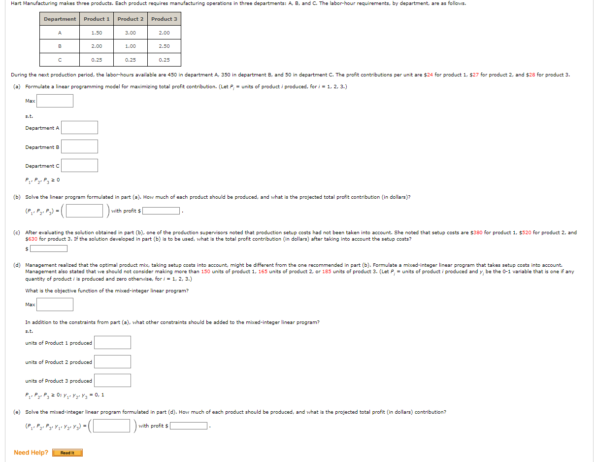Solved (a) Formulate a linear programming model for | Chegg.com