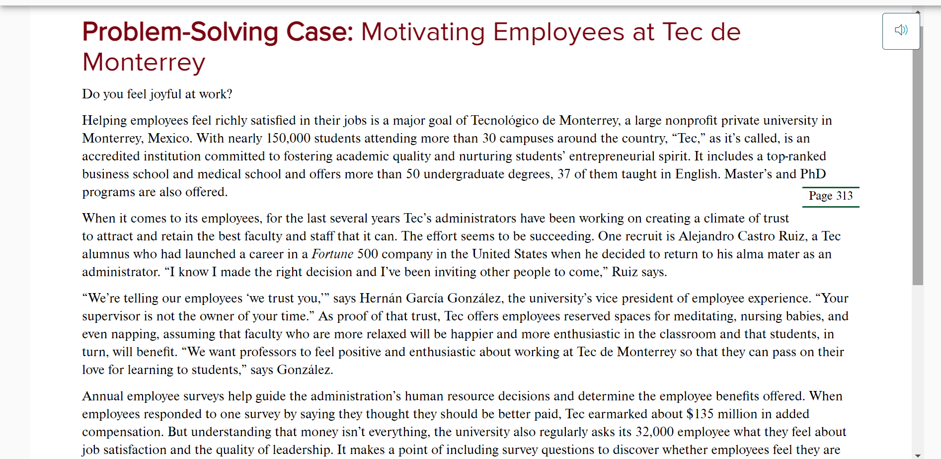 Solved Problem-Solving Case: Motivating Employees at Tec de | Chegg.com