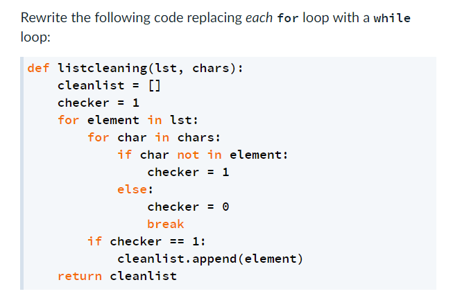 Solved Rewrite The Following Code Replacing Each For Loop 0224