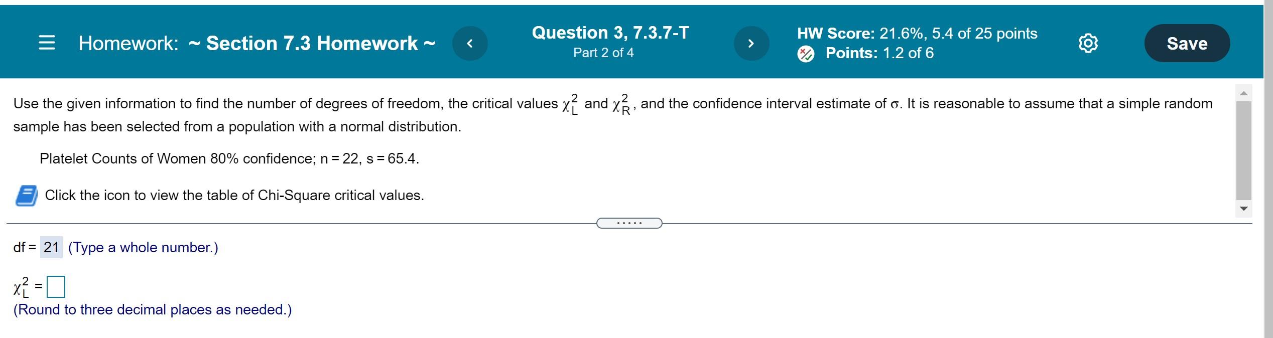 Solved Homework Section 7 3 Homework Question 3 7 3 7 T