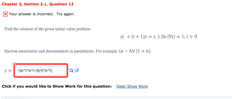 Solved Chapter 2, Section 2.1, Question 12 x Your answer is | Chegg.com