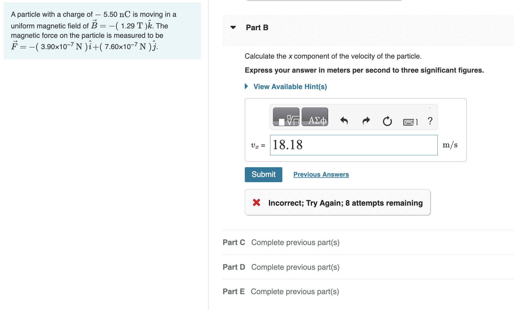 Solved A proton moving in a uniform magnetic field with | Chegg.com