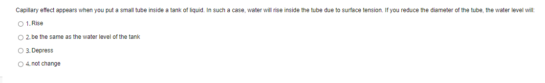Solved Capillary effect appears when you put a small tube | Chegg.com