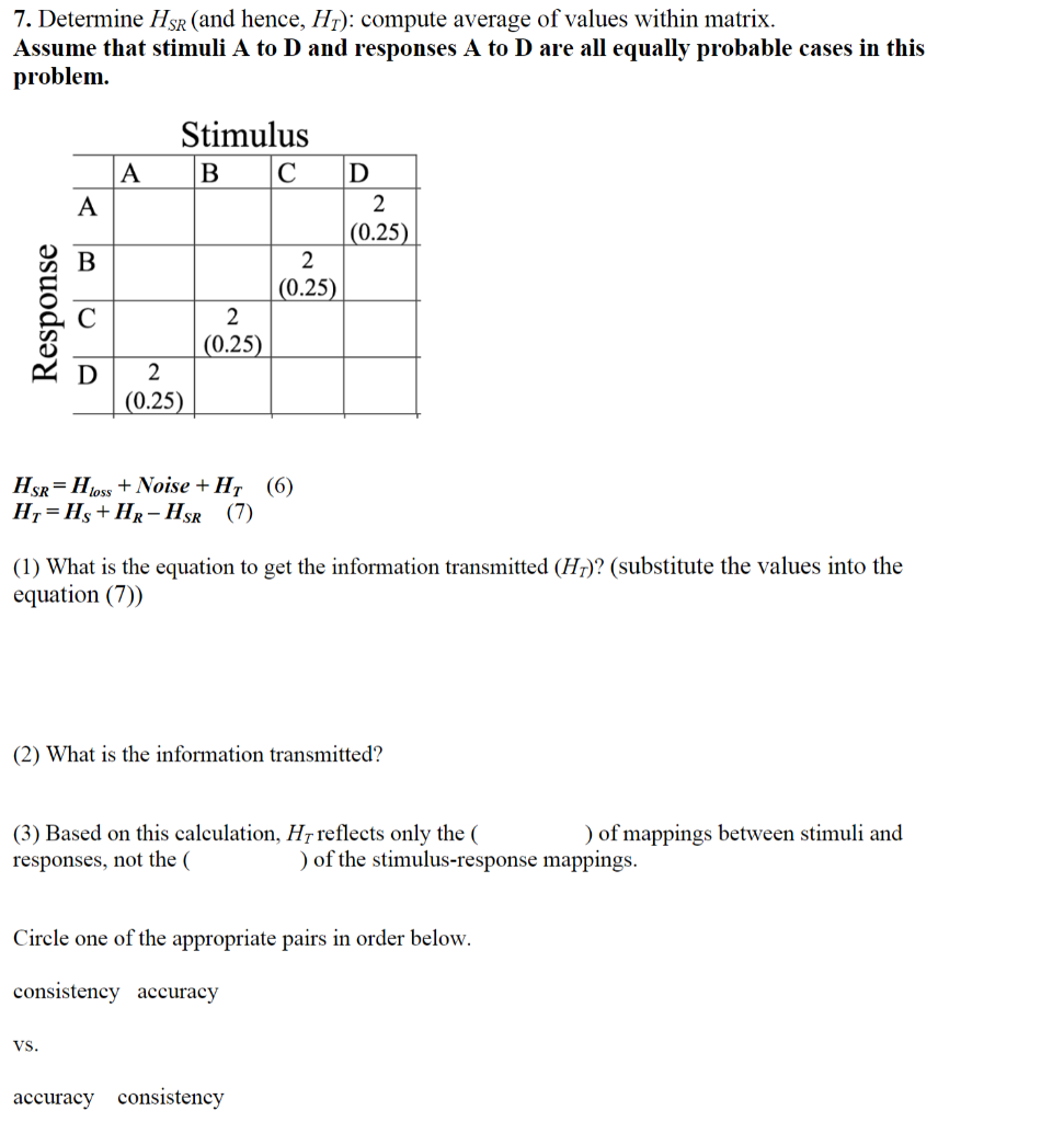 Solved 7. Determine Hsr (and hence, Hı): compute average of | Chegg.com Solved 7. Determine Hsr (and hence, Hı): compute average of | Chegg.com