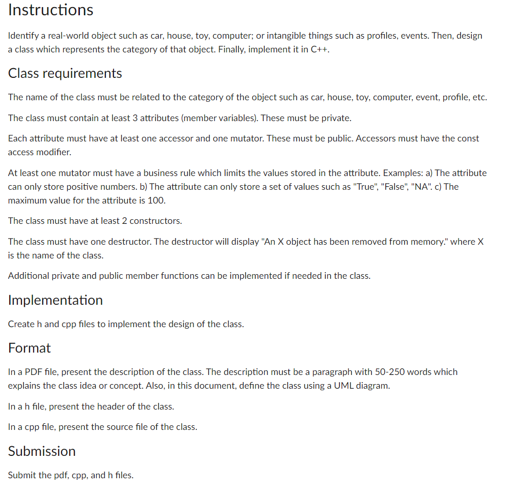 Solved Instructions Identify a real-world object such as | Chegg.com