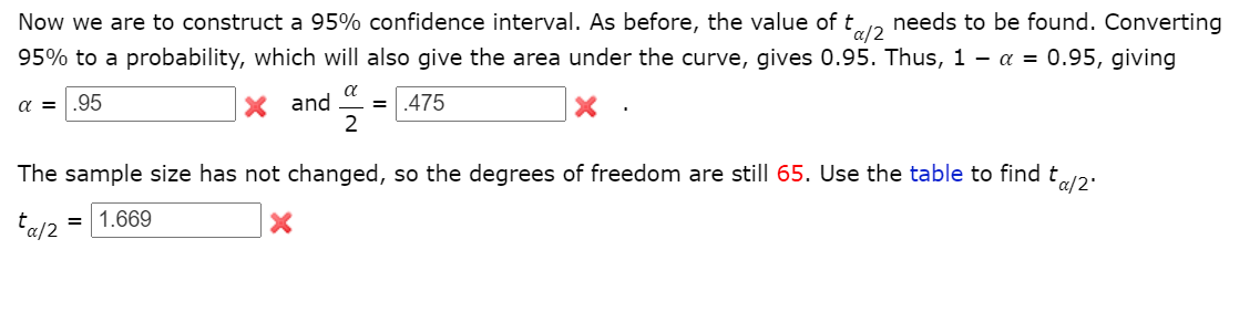 Solved Now we are to construct a 95% confidence interval. As | Chegg.com
