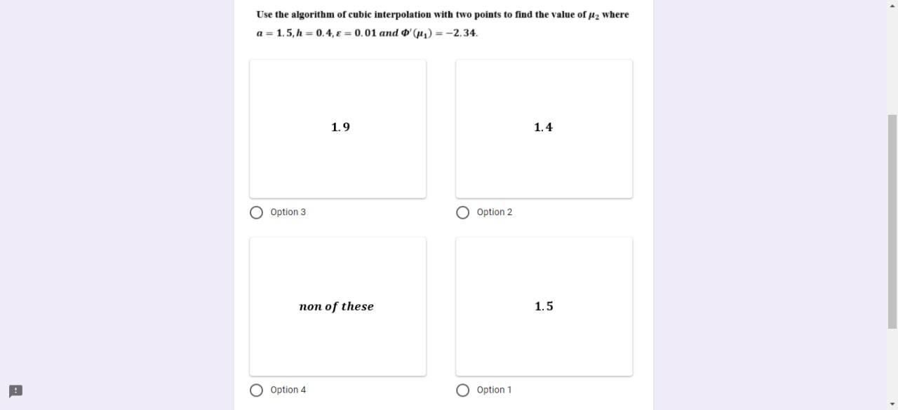 Use the algorithm of cubic interpolation with two | Chegg.com