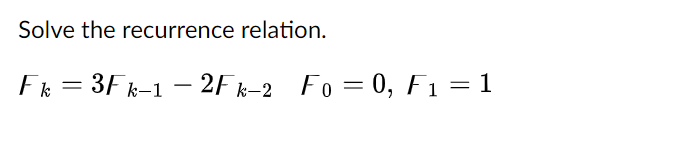 Solved Solve the recurrence relation. | Chegg.com