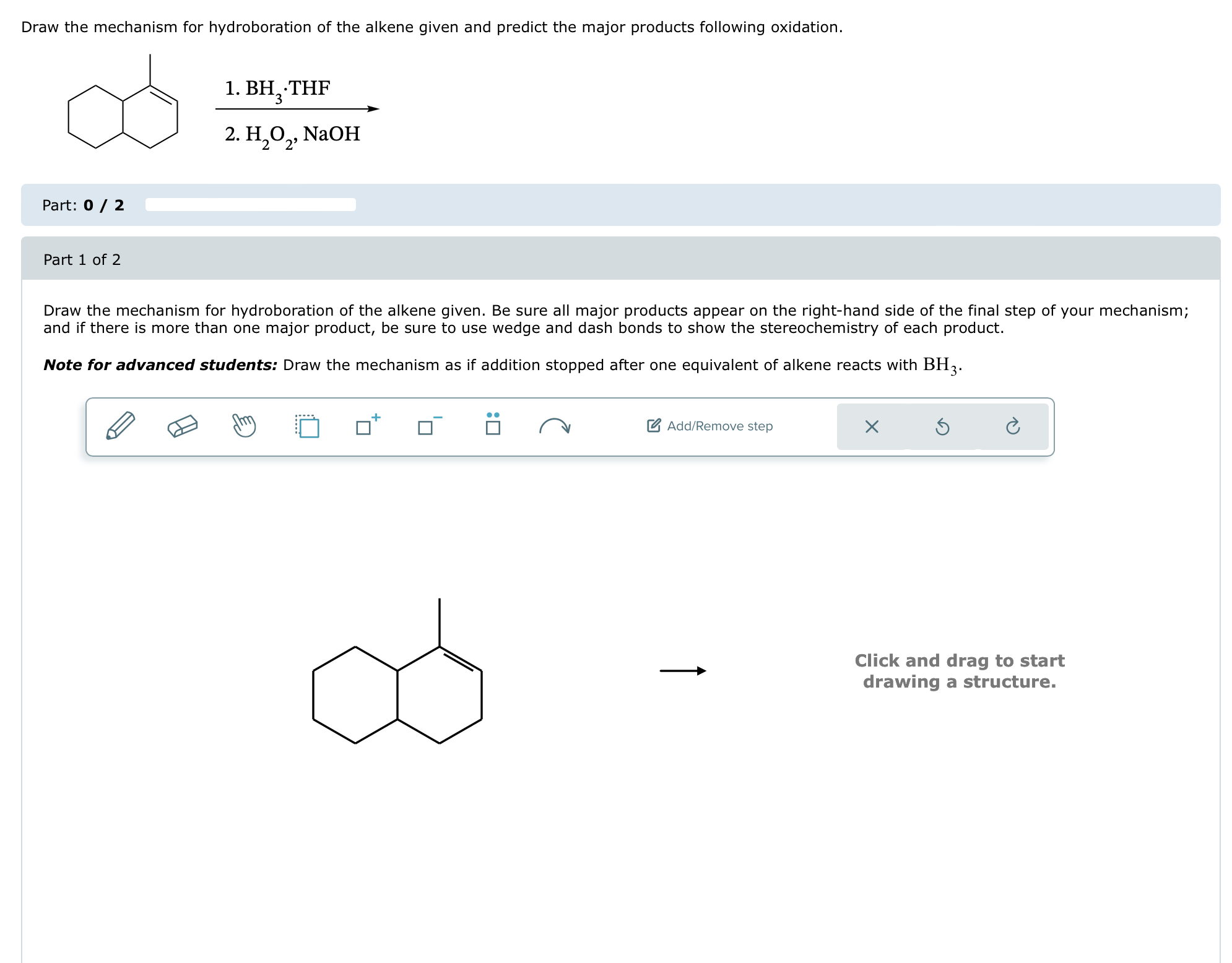 Solved Draw the mechanism for hydroboration of the alkene | Chegg.com