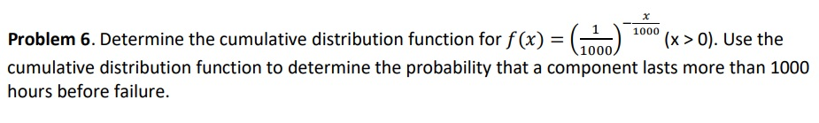 Solved 1000 Problem 6. Determine the cumulative distribution | Chegg.com