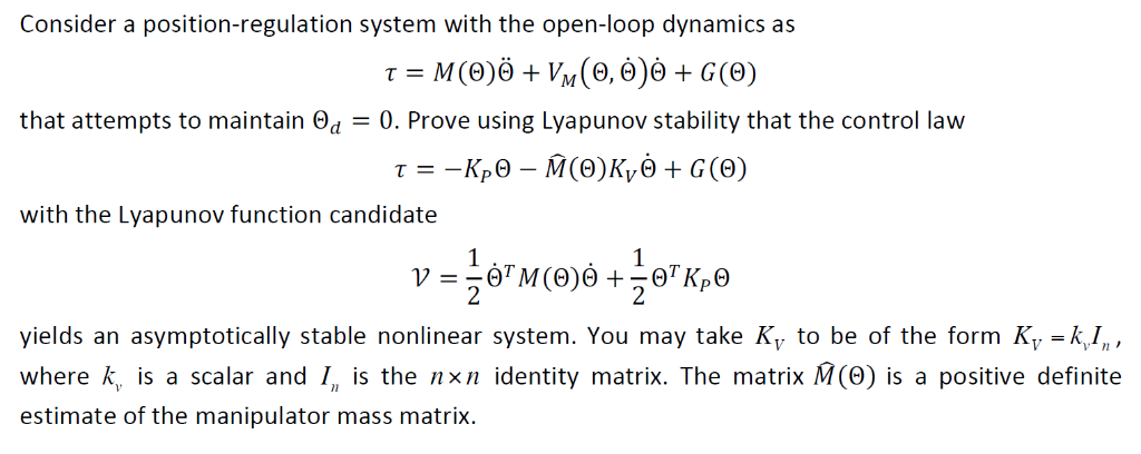 Consider a position-regulation system with the | Chegg.com