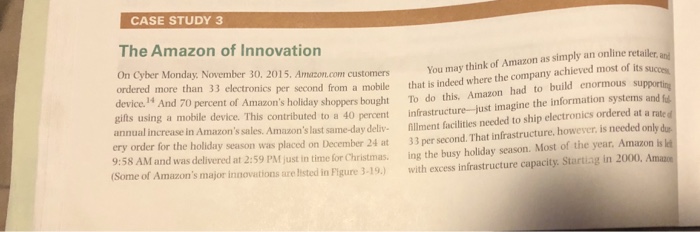 Solved CASE STUDY 3 The Amazon of Innovation On Cyber | Chegg.com