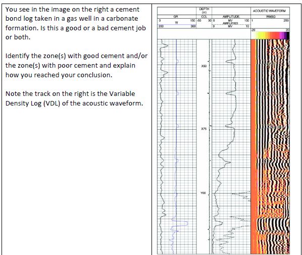 You see in the image on the right a cement bond log | Chegg.com