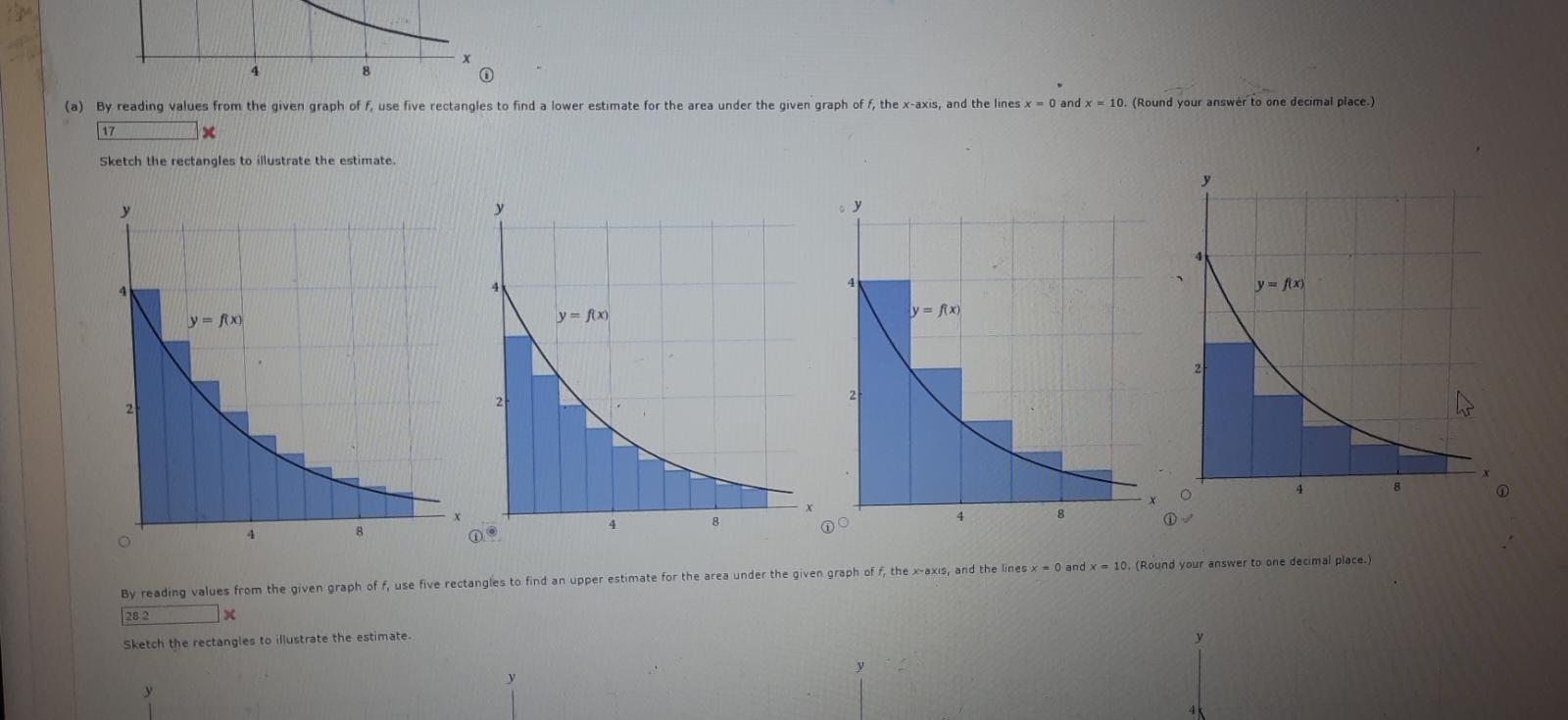 Solved Unless specified, all approximating rectangles are | Chegg.com