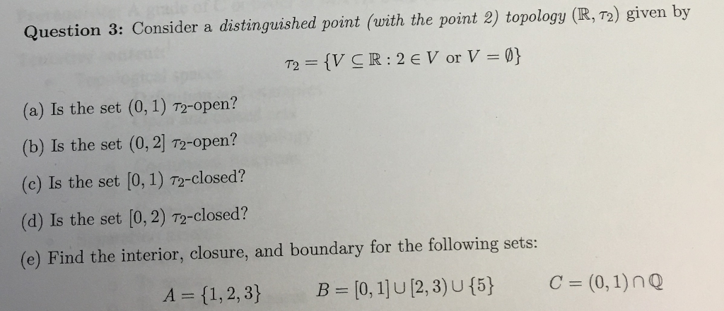 Solved Question 3: Consider a distinguished point (with the | Chegg.com