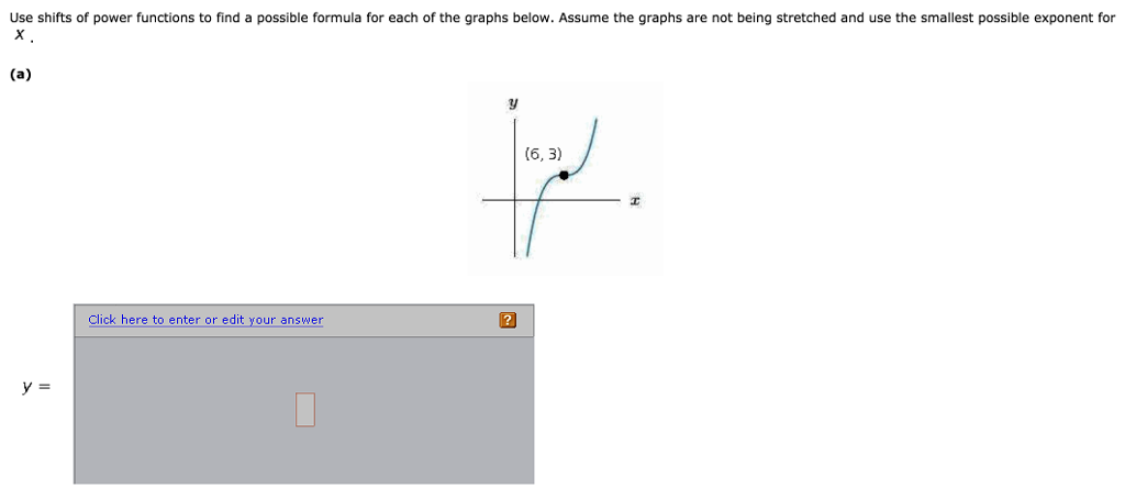 Solved Use shifts of power functions to find a possible | Chegg.com