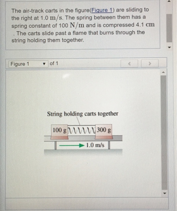Solved The air-track carts in the figure(Figure 1) are | Chegg.com