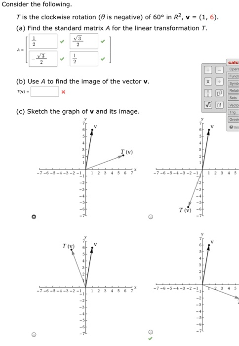 Solved Consider the following T is the clockwise rotation (θ | Chegg.com