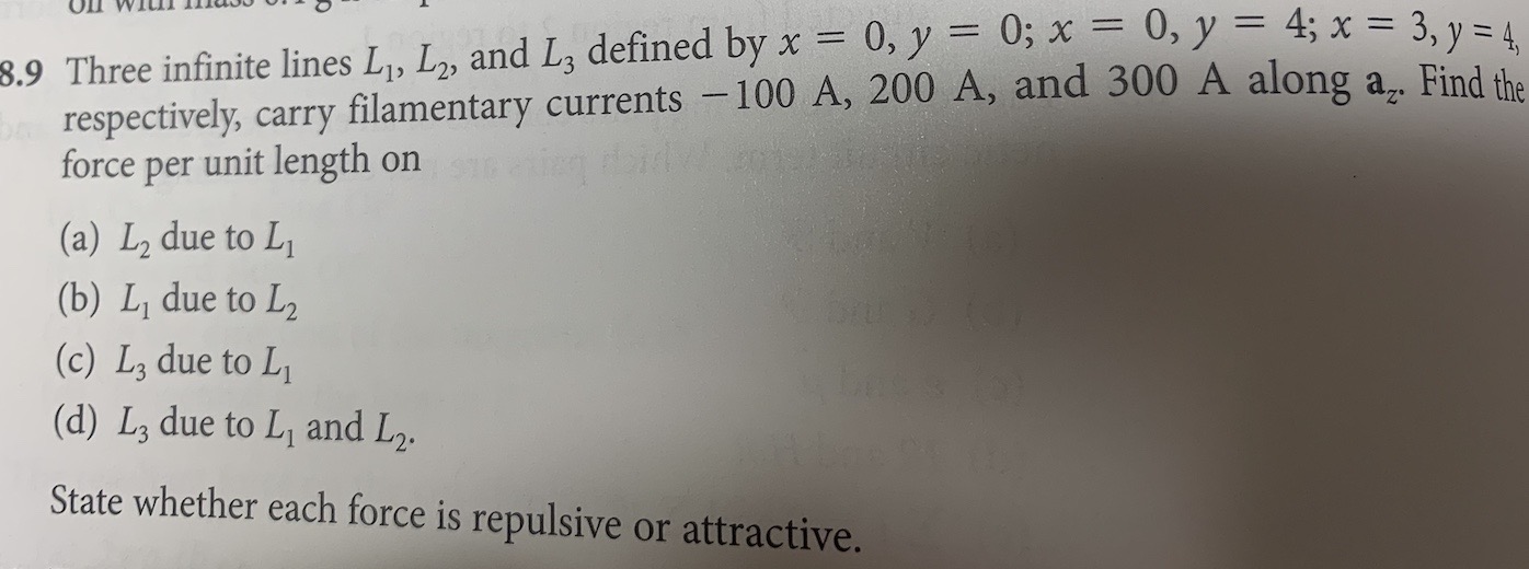 Solved 9 Three infinite lines L1,L2, and L3 defined by | Chegg.com