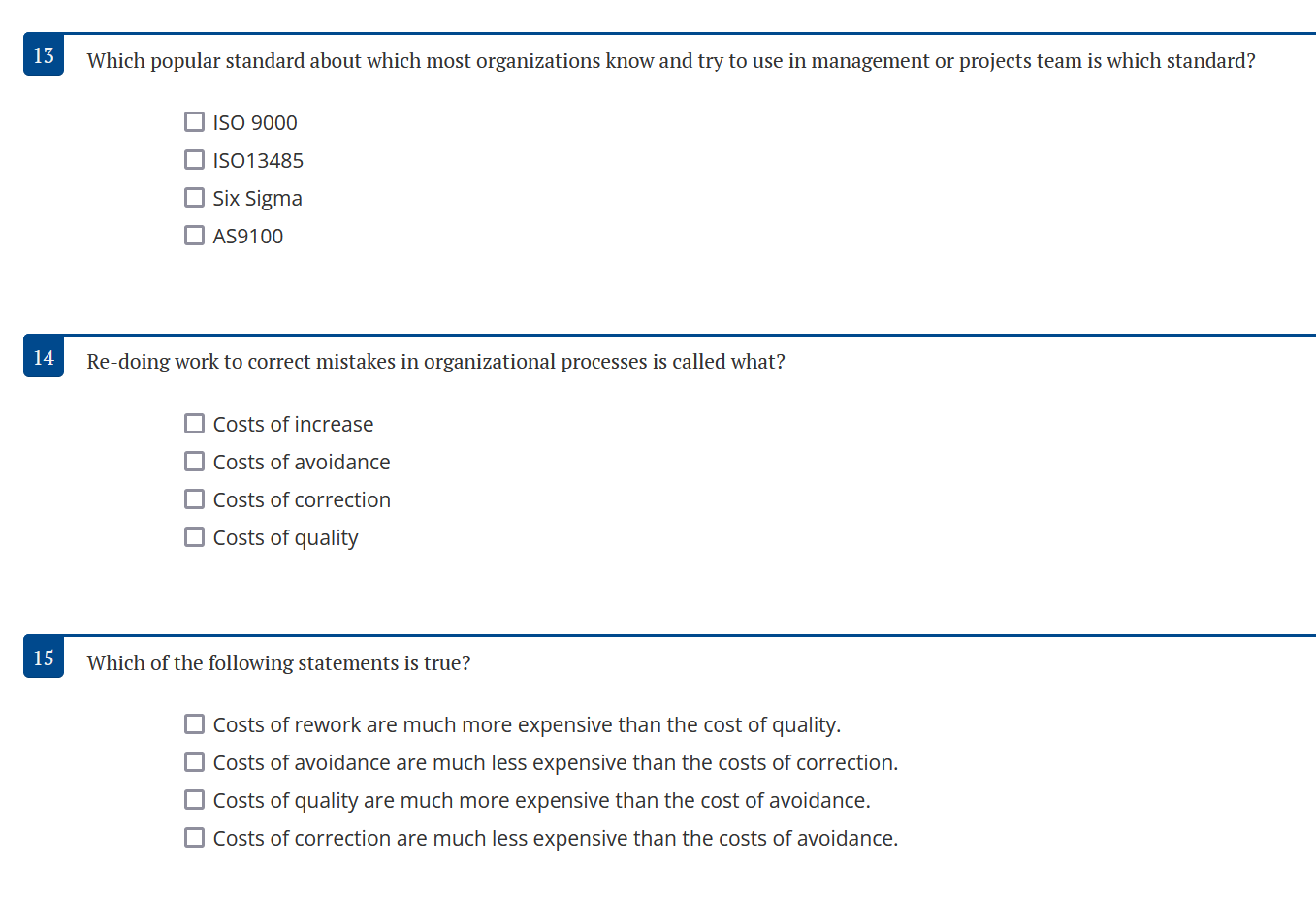 Solved 13 Which popular standard about which most | Chegg.com