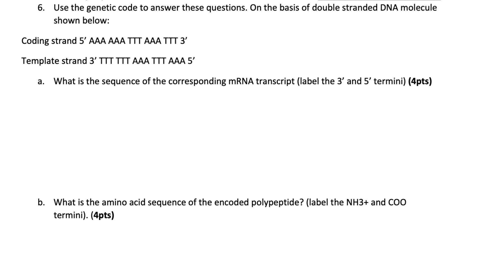 Solved 6. Use the genetic code to answer these questions. On | Chegg.com