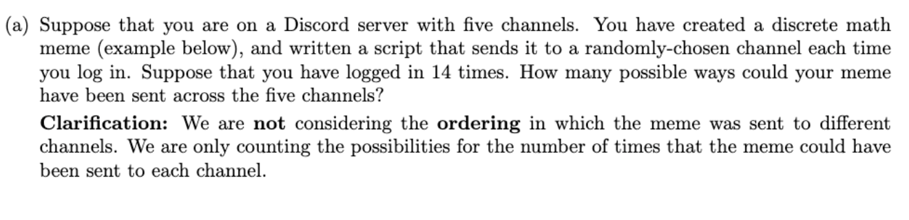 Solved a) Suppose that you are on a Discord server with five | Chegg.com