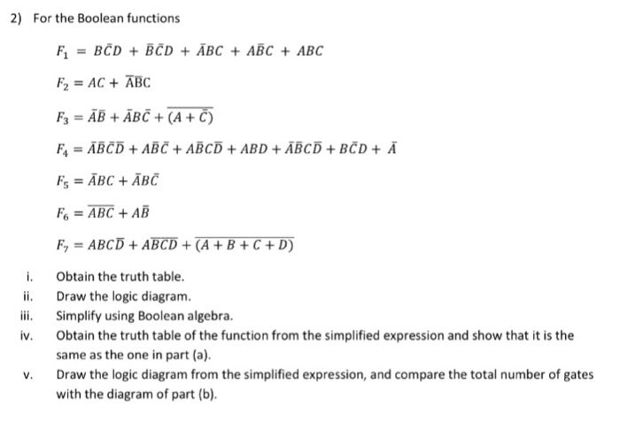 Solved 2) For the Boolean functions F1 = BCD + BCD + ABC + | Chegg.com
