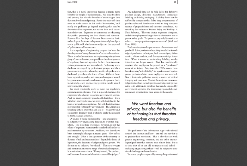 1. Samuel Florman identifies the essential virtue of | Chegg.com