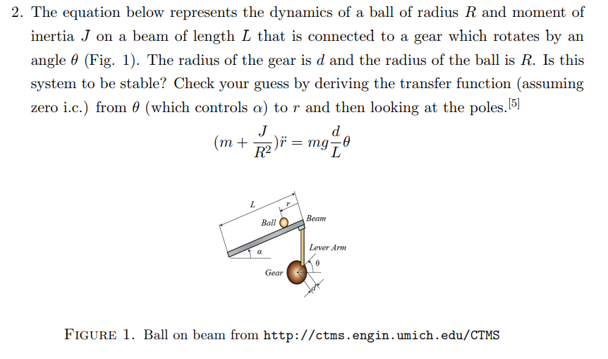 Solved The equation below represents the dynamics of a ball | Chegg.com