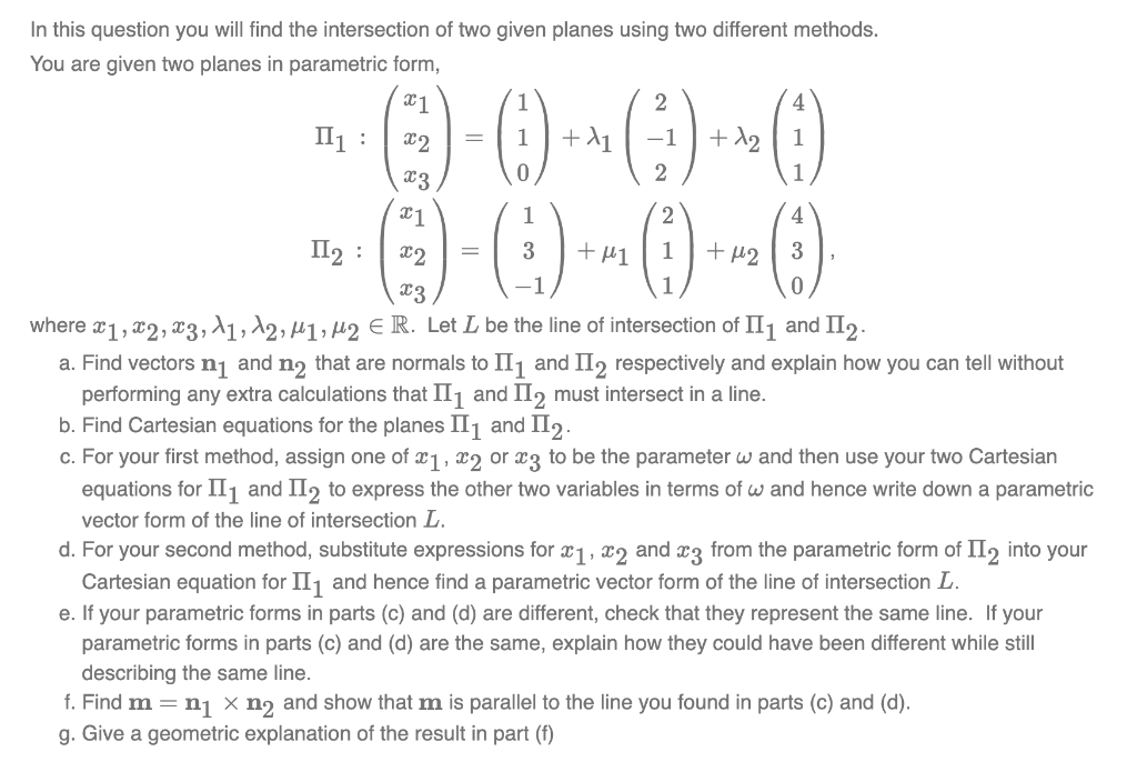 In this question you will find the intersection of | Chegg.com
