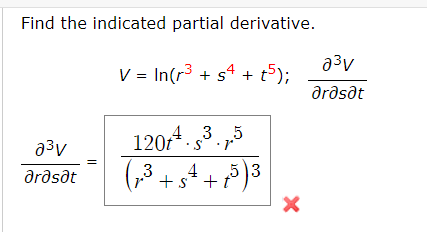 Solved Find the indicated partial derivative. | Chegg.com