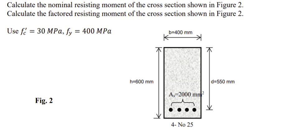 Solved Calculate the nominal resisting moment of the cross | Chegg.com