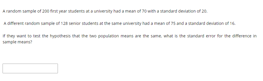 Solved A random sample of 200 first year students at a | Chegg.com