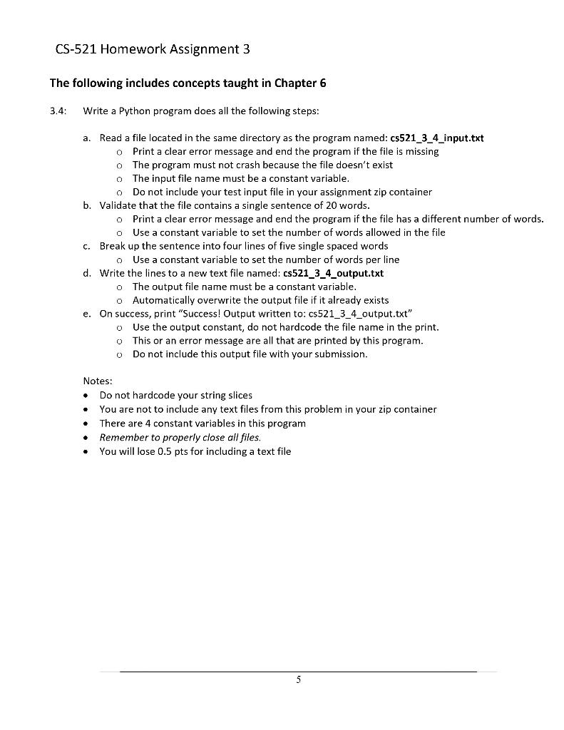 Solved Cs 521 Homework Assignment 3 Assignment Directions