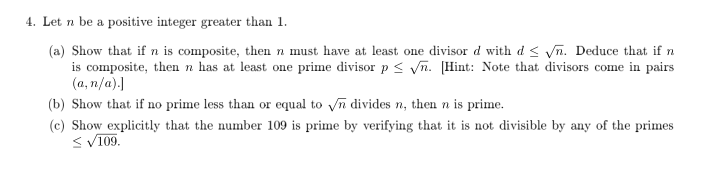 Solved 4. Let n be a positive integer greater than 1. (a) | Chegg.com