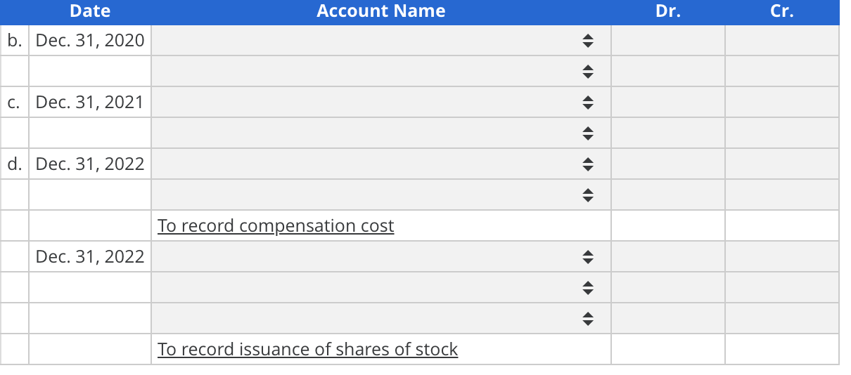 Solved Recording Entries for Restricted Stock Unit Plan. In | Chegg.com