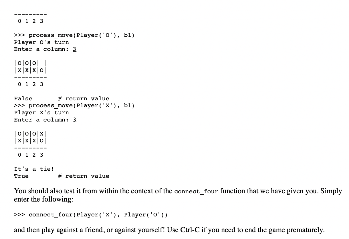 Solved Problem 1: A Connect Four Board class 50 points; | Chegg.com