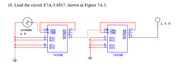 Solved 10. Load the circuit E7A-3.MS7, shown in Figure 7A.3 | Chegg.com