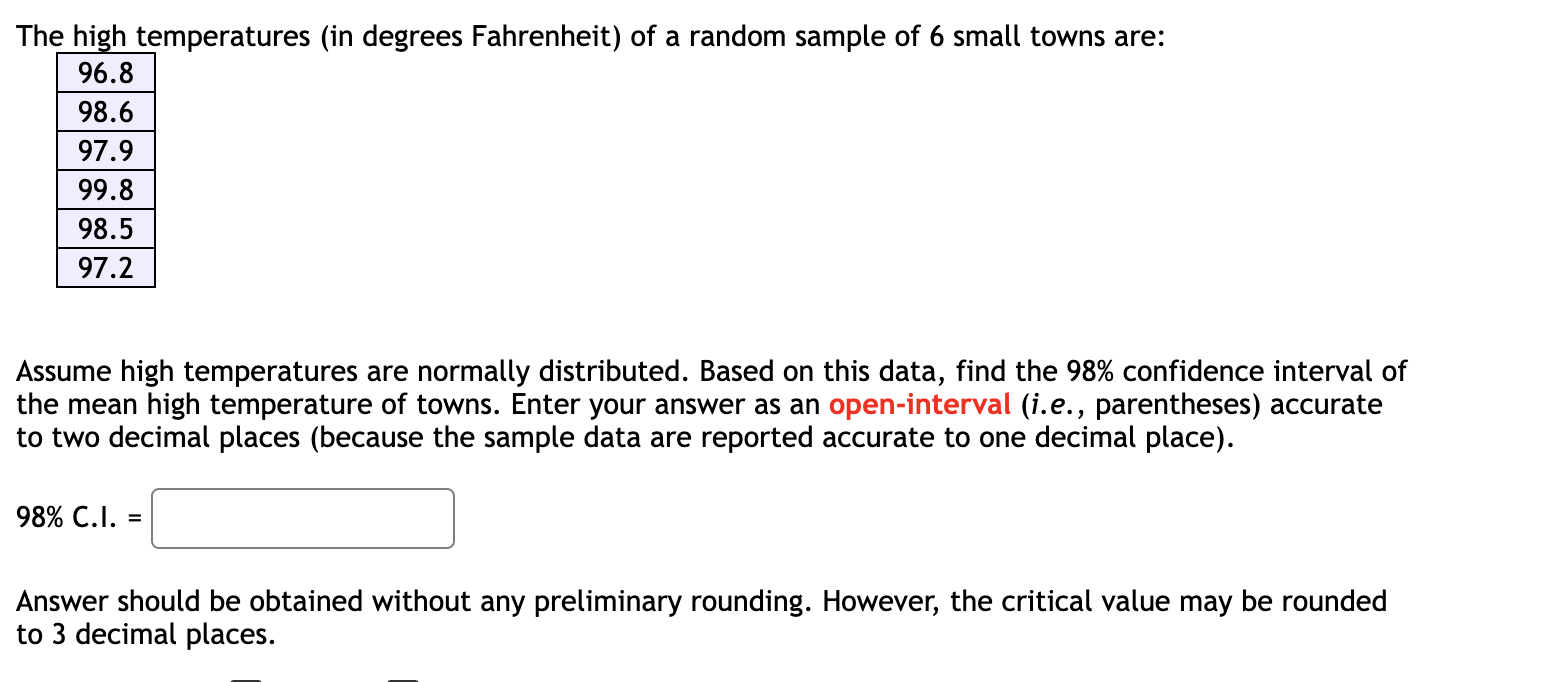 Solved The high temperatures (in degrees Fahrenheit) of a | Chegg.com