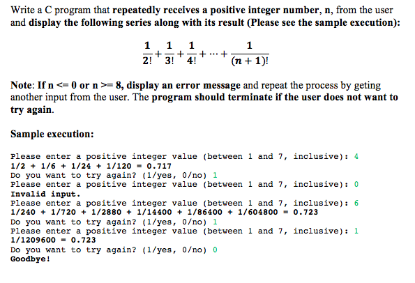 Solved + + +...+ Write a C program that repeatedly receives | Chegg.com