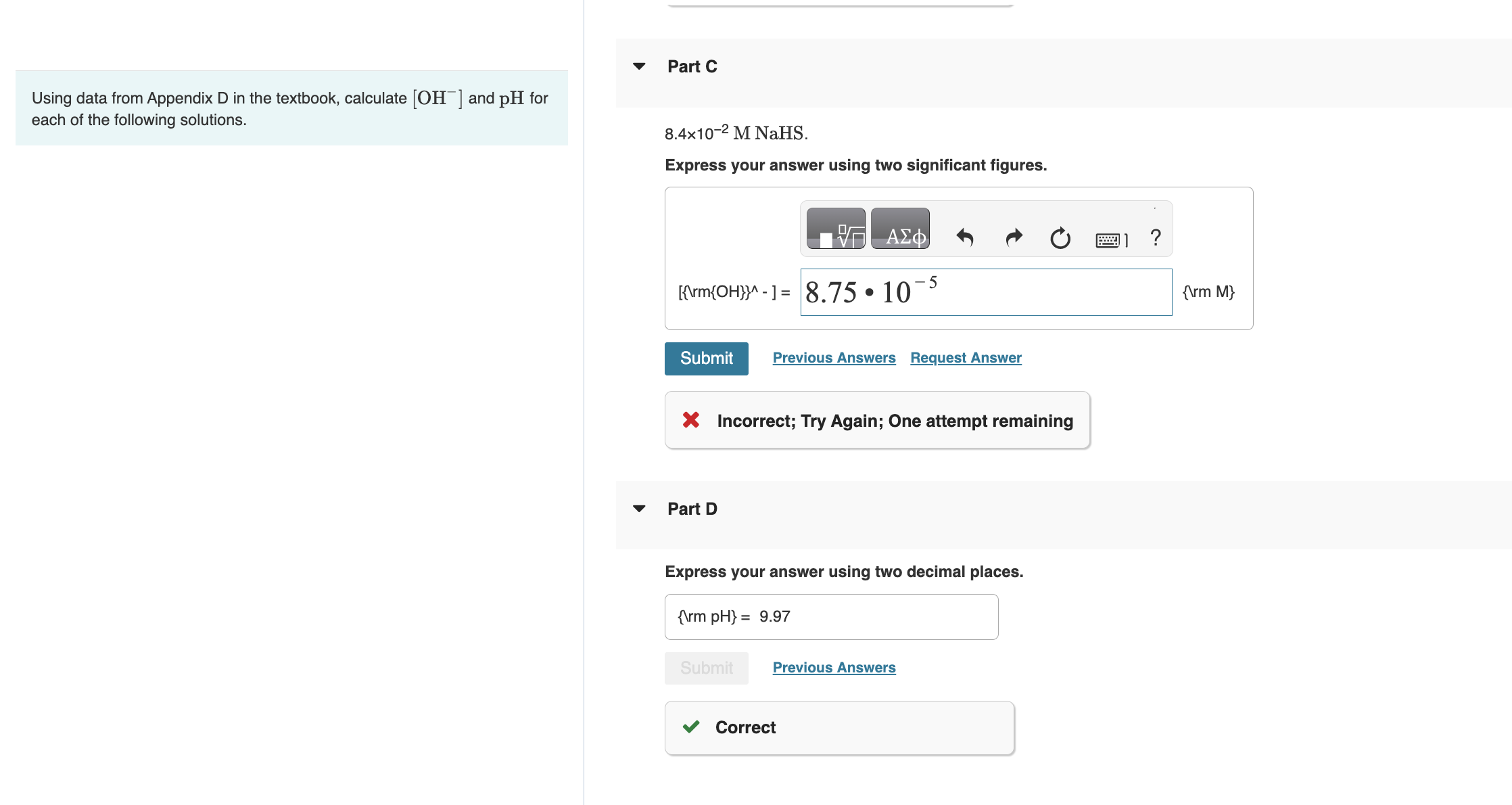 Solved Using data from Appendix D in the textbook, calculate | Chegg.com