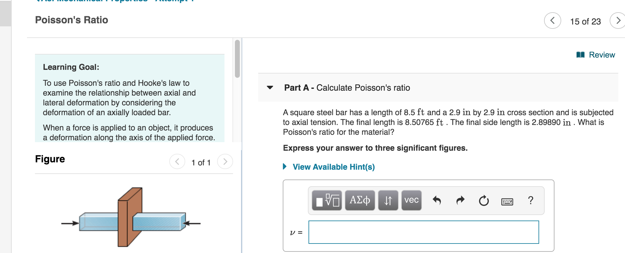 Solved Poisson's Ratio © 15 of 23 > n Review Part A - | Chegg.com