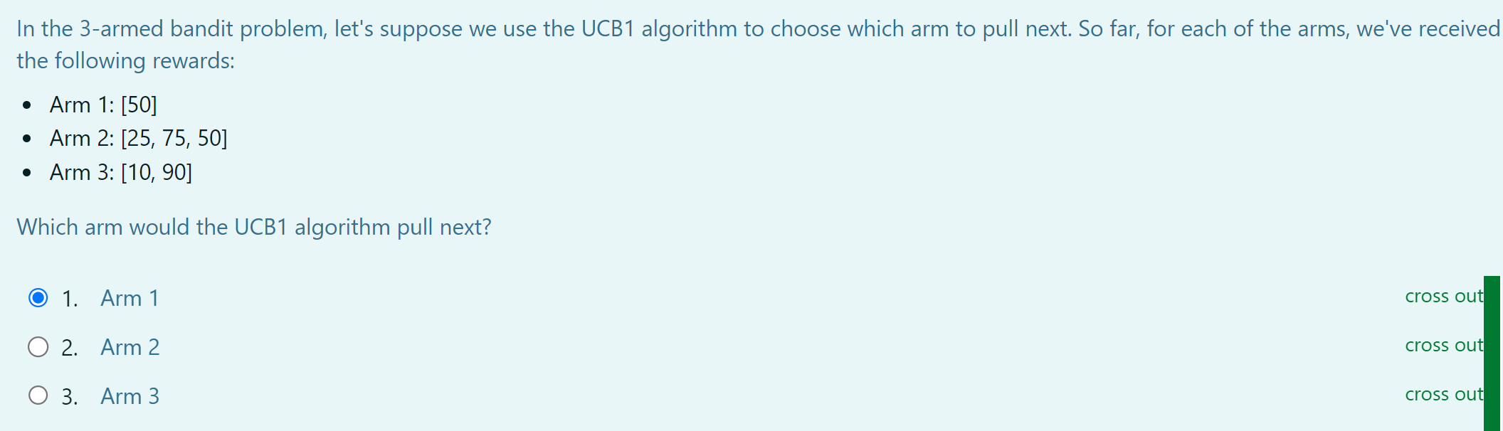 Solved In the 3-armed bandit problem, let's suppose we use | Chegg.com