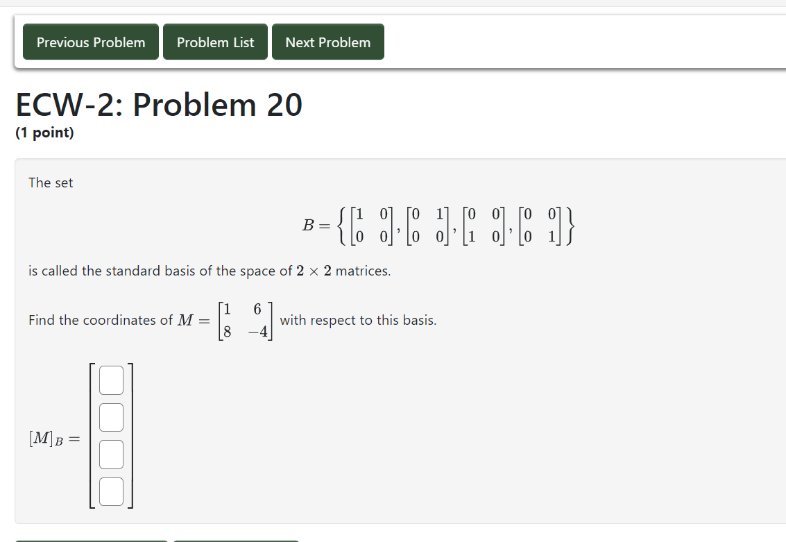 Solved ECW-2: Problem 20 (1 point) The set | Chegg.com