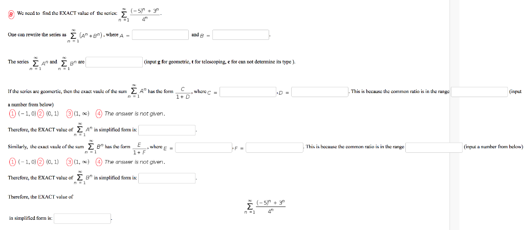 Solved (-5" + 3 We need to find the EXACT value of the | Chegg.com